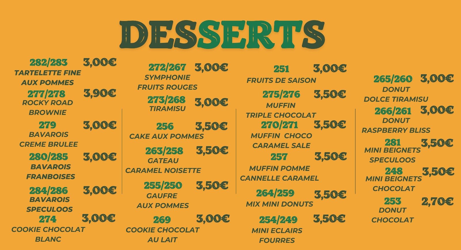 Sandwichs, Panini, Salades, pâtes, snack, Time Square, Hotton, Marche